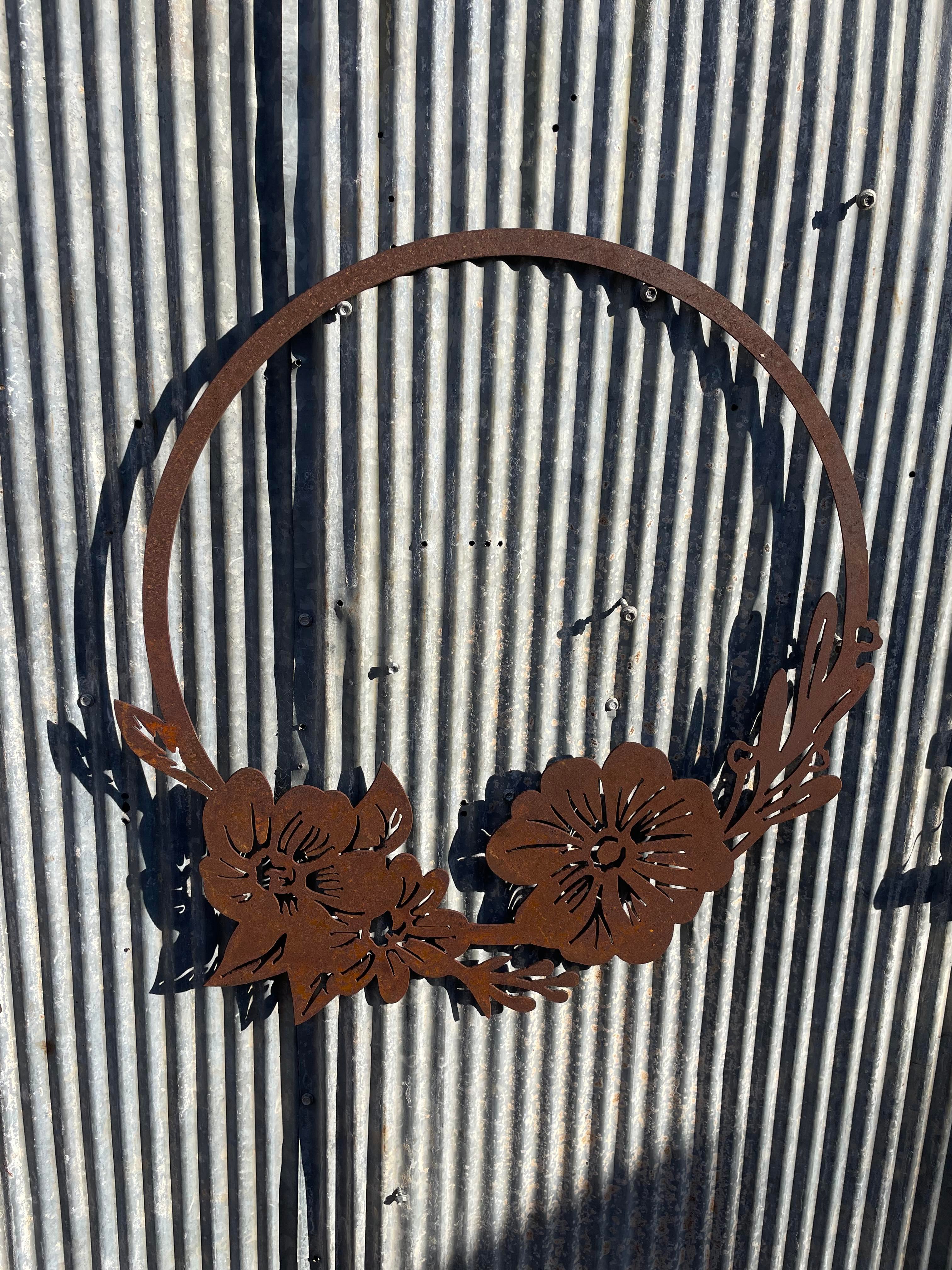 Flower Frame Circle Floral Metal Wall Art nd453 – Old n Dazed