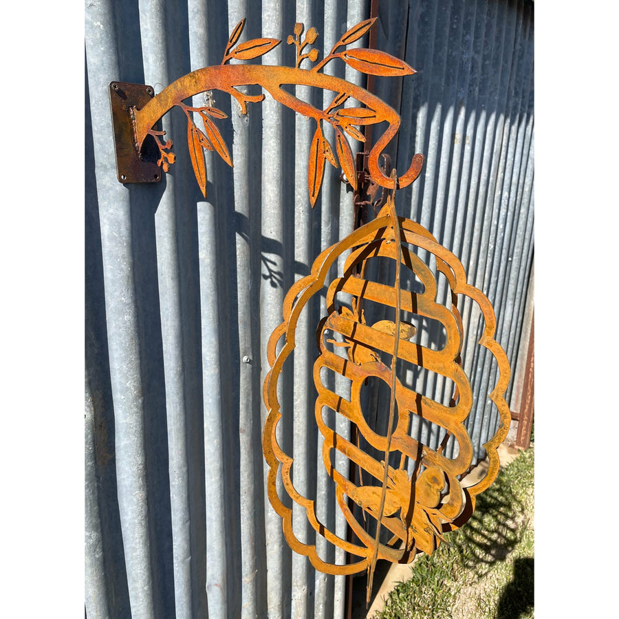Hanging Bee Hive and Bees Metal Garden Art Beehive – Old n Dazed