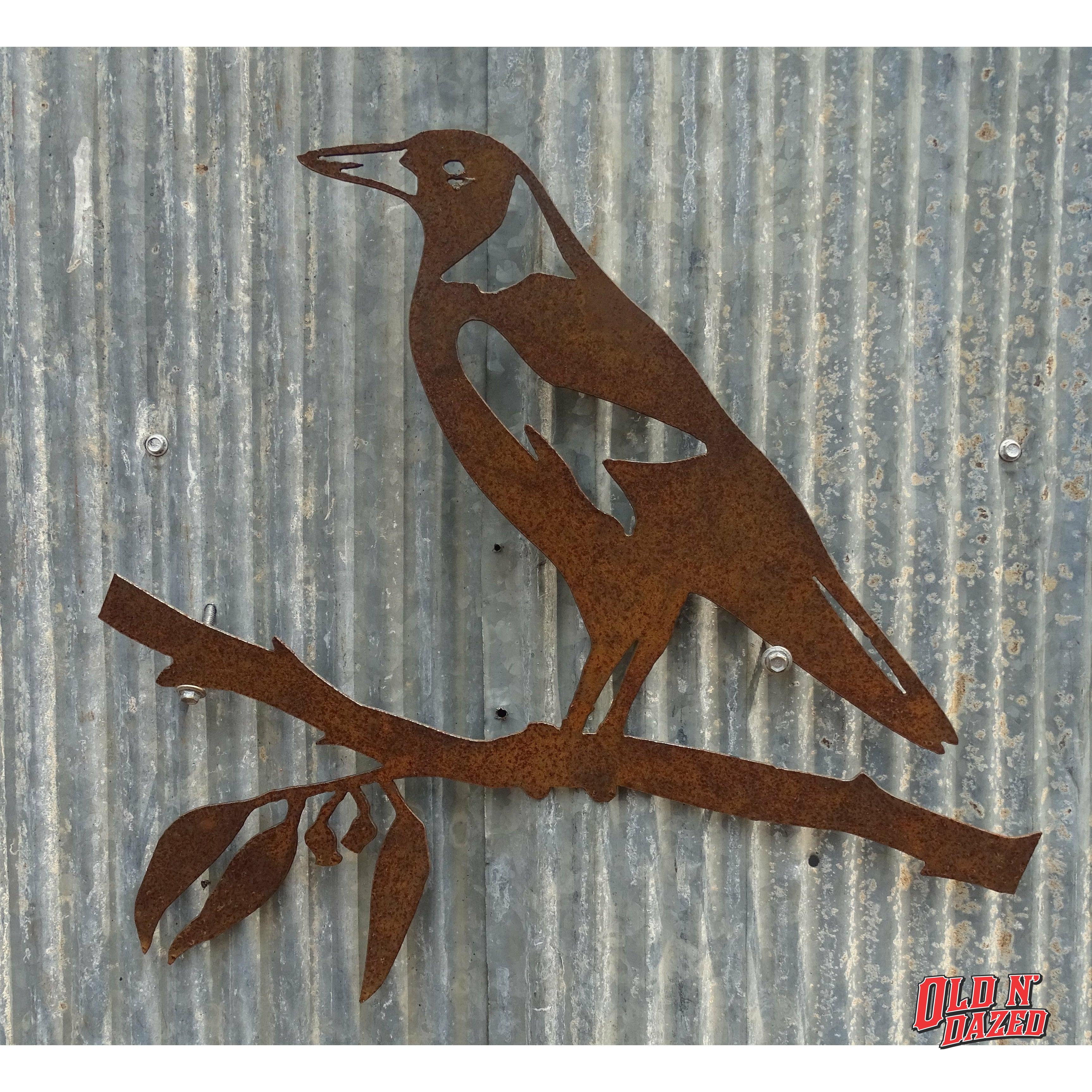 Magpie on branch Metal Wall Art – Old n Dazed