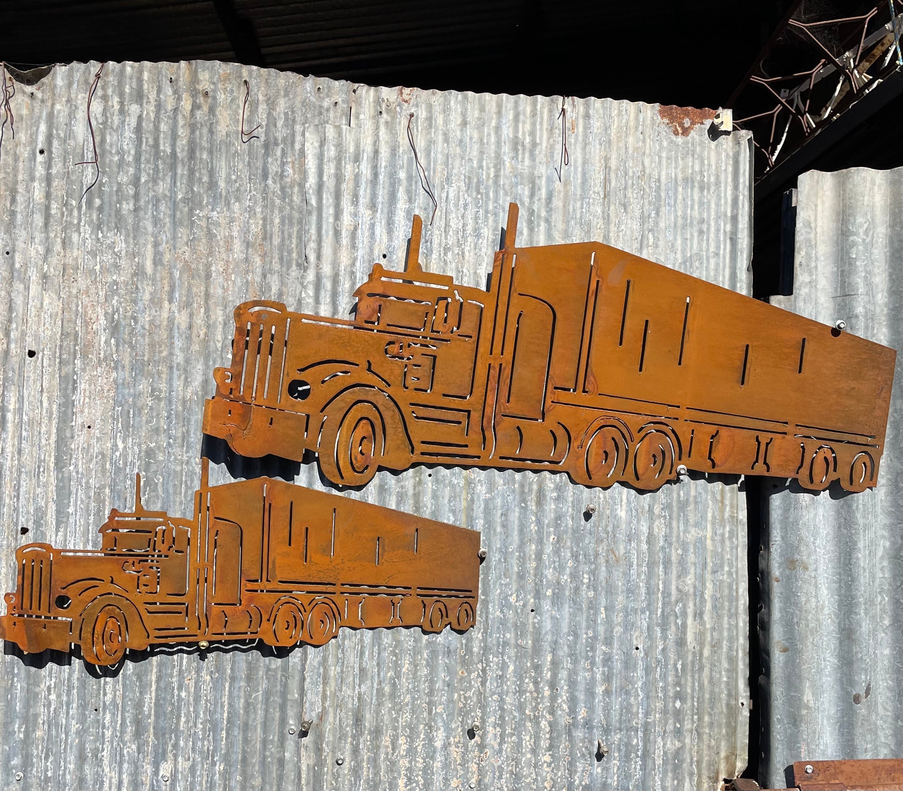 Semi Trailer Truck Metal Wall Art – Old n Dazed